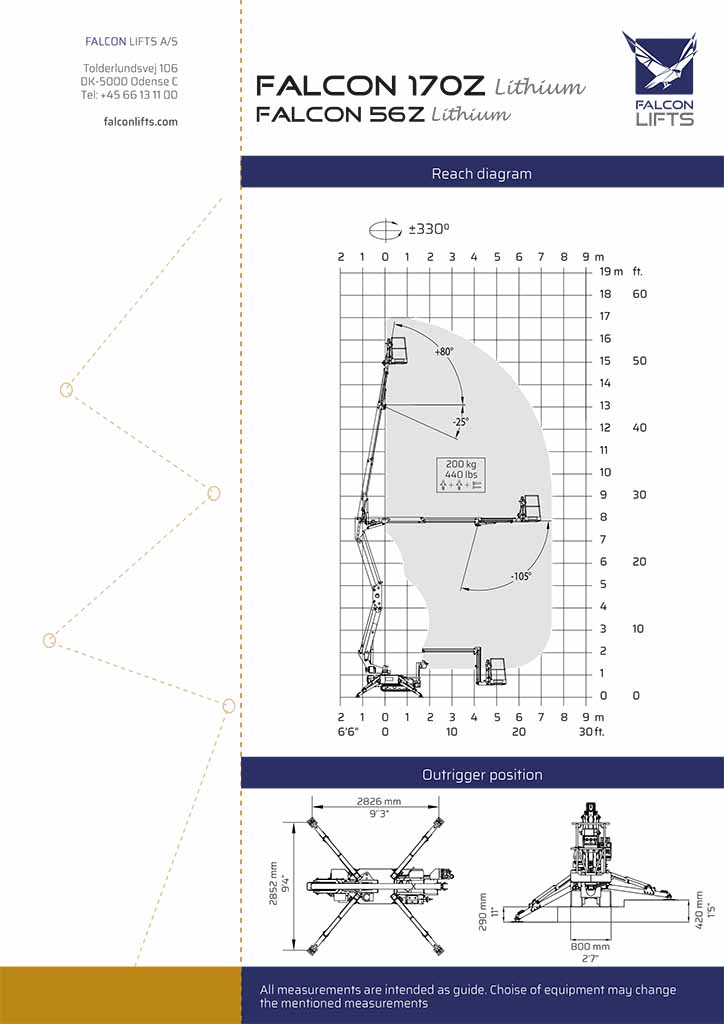 DATASHEETS & BROCHURES Falcon 13-27 meters | Falcon Lifts