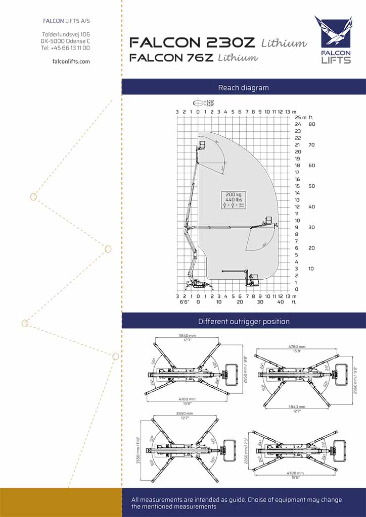 DATASHEETS & BROCHURES FALCON 13-27 meters | Falcon Lifts